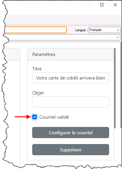 ProDon:Configuration d'un courriel — Logilys