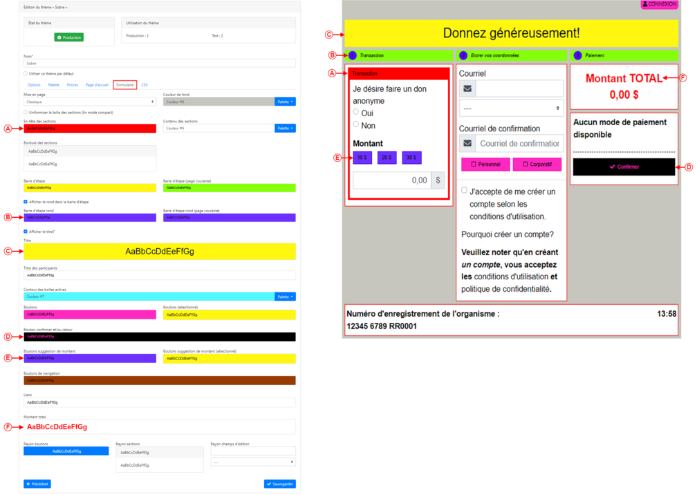 ProDon:Back-office - Configuration des thèmes — Logilys