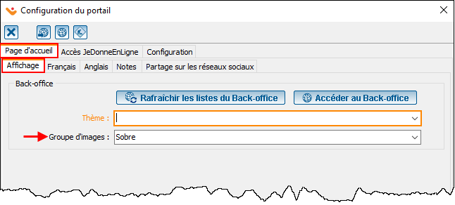 ProDon:Back-office - Configuration des groupes d'images — Logilys
