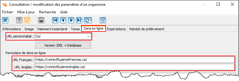 ProDon:Configuration d'une URL personnalisée — Logilys