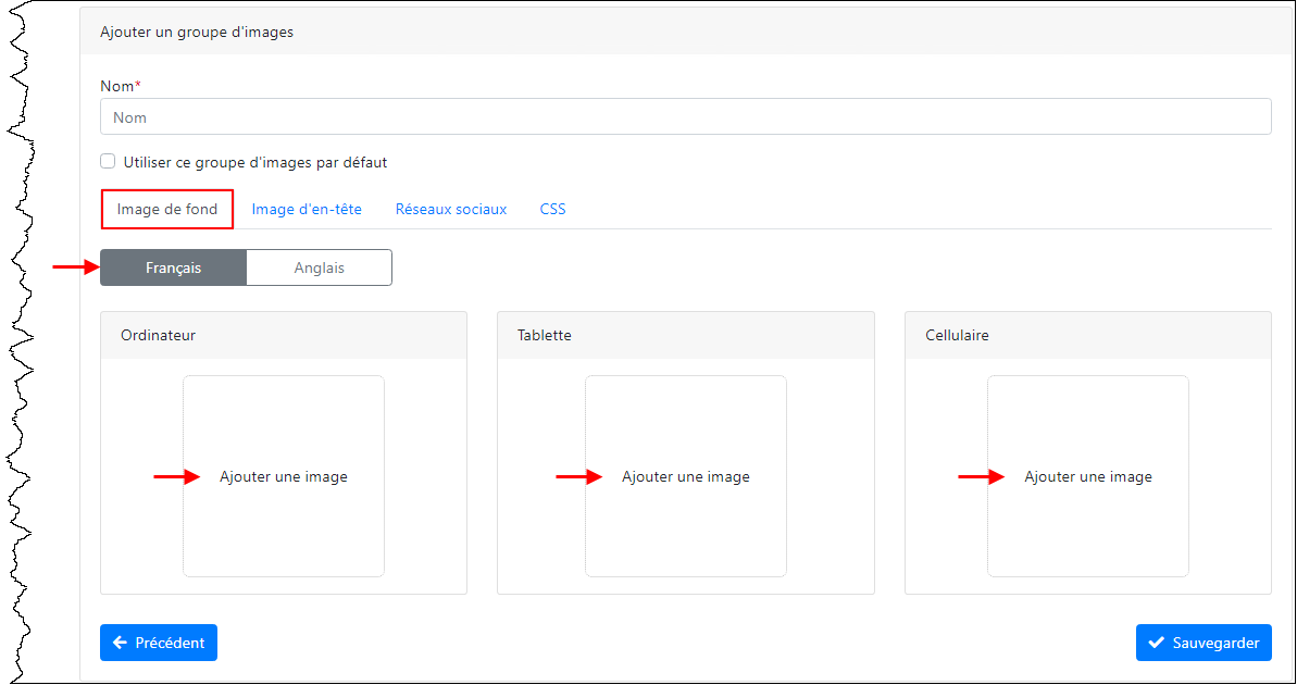 ProDon:Back-office - Configuration des groupes d'images — Logilys